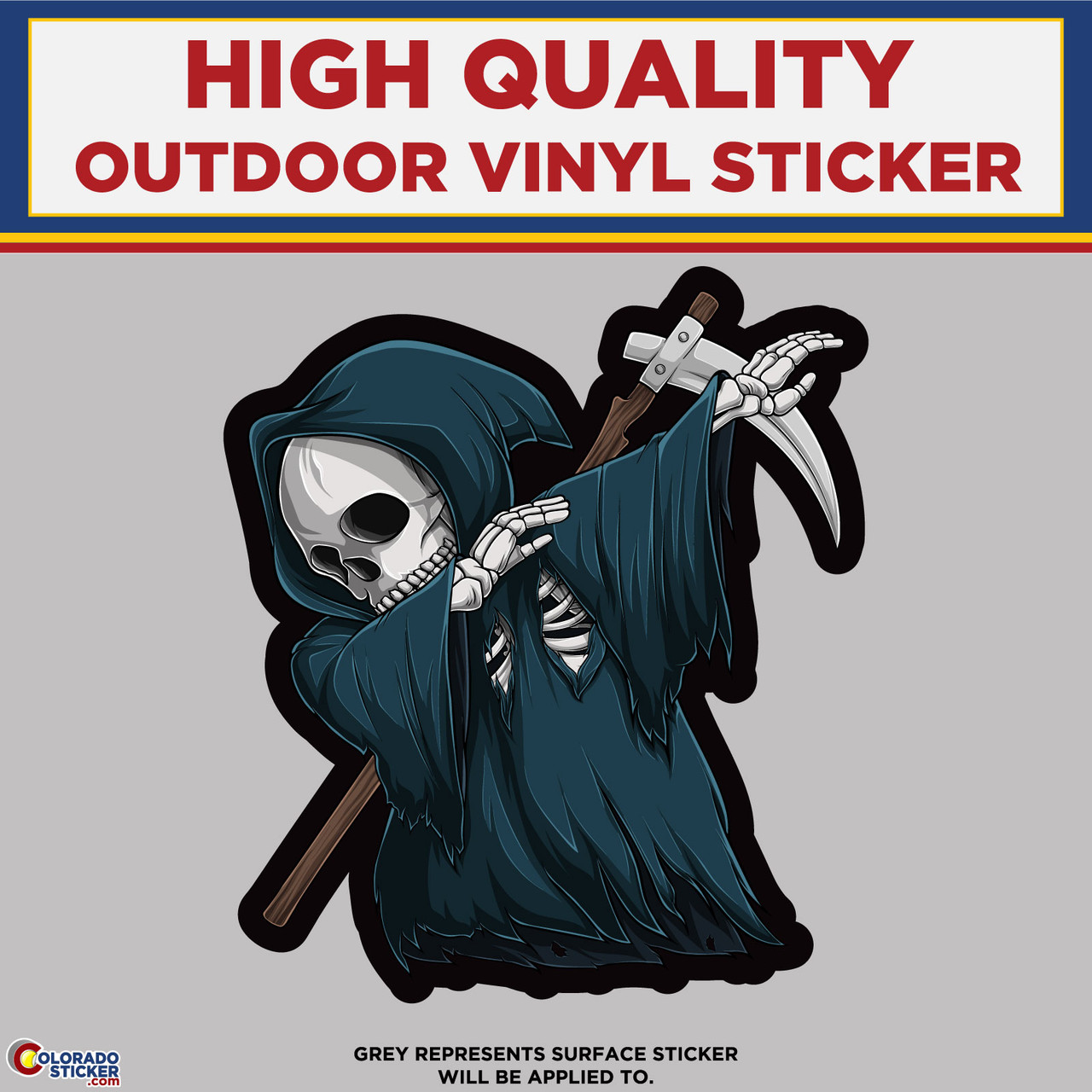 Dabbing Grim Reaper, High Quality Vinyl Stickers