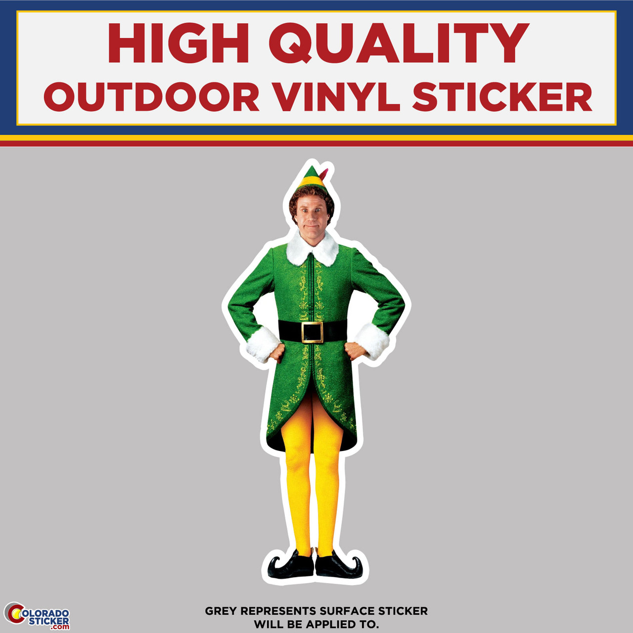 Elf Standing, High Quality Vinyl Stickers