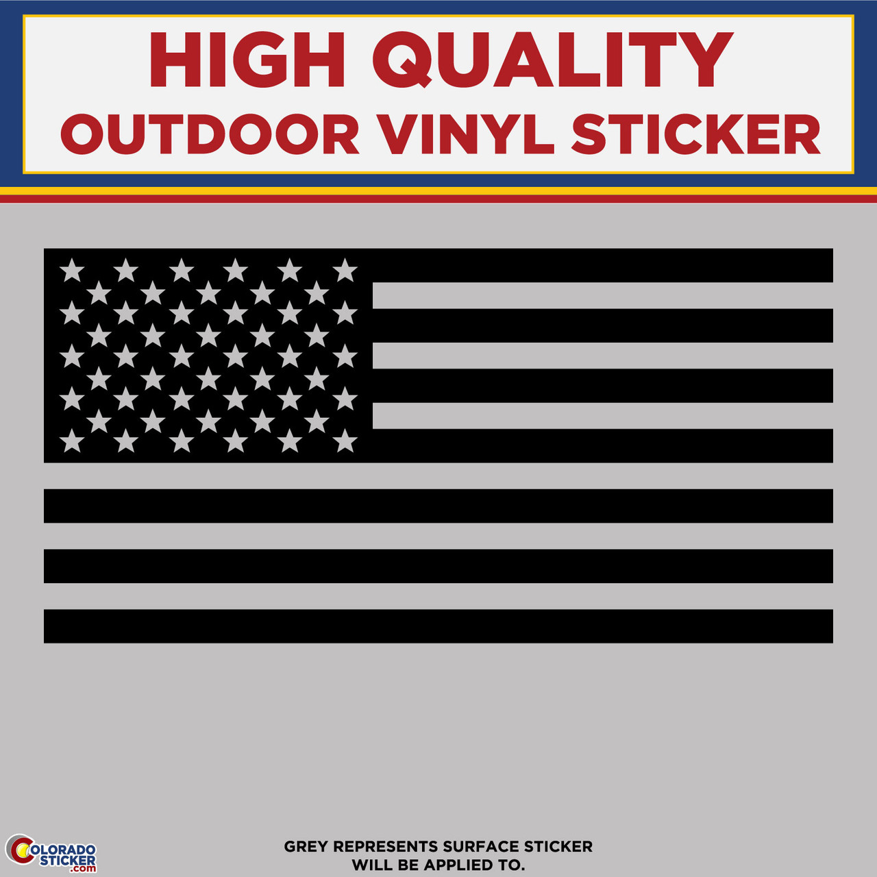 Matte Black American Flag Die Cut, High Quality Vinyl Stickers Decal ...
