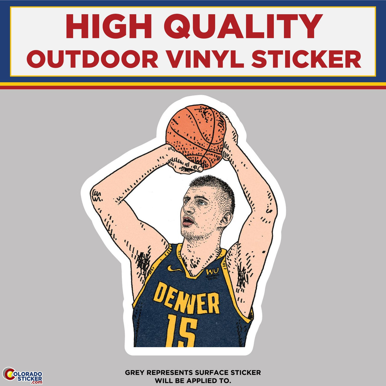 Nikola Jokić, Jokic, Nuggets, NBA MVP, High Quality Vinyl Stickers