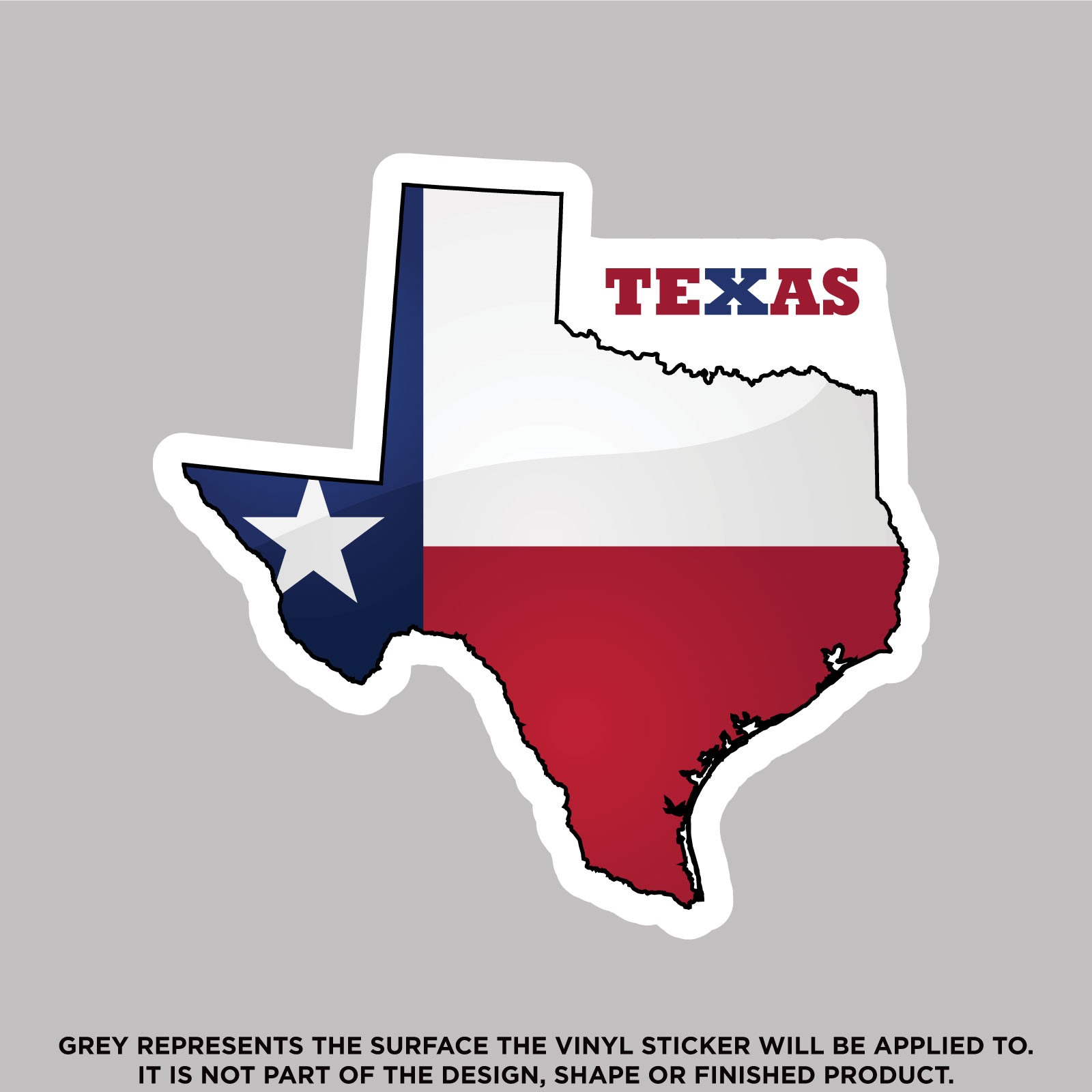 Texas State Shape & Flag, High Quality Vinyl Stickers