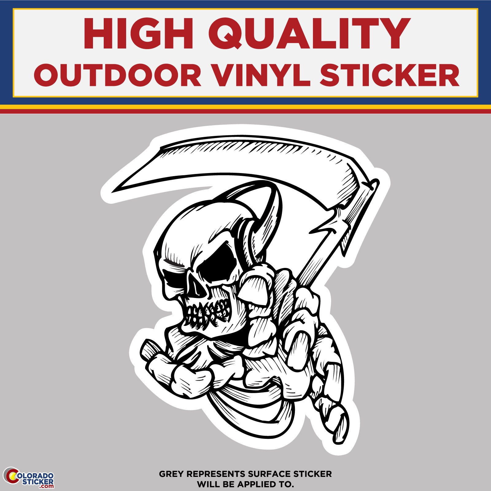Reaper Skull, High Quality Vinyl Stickers