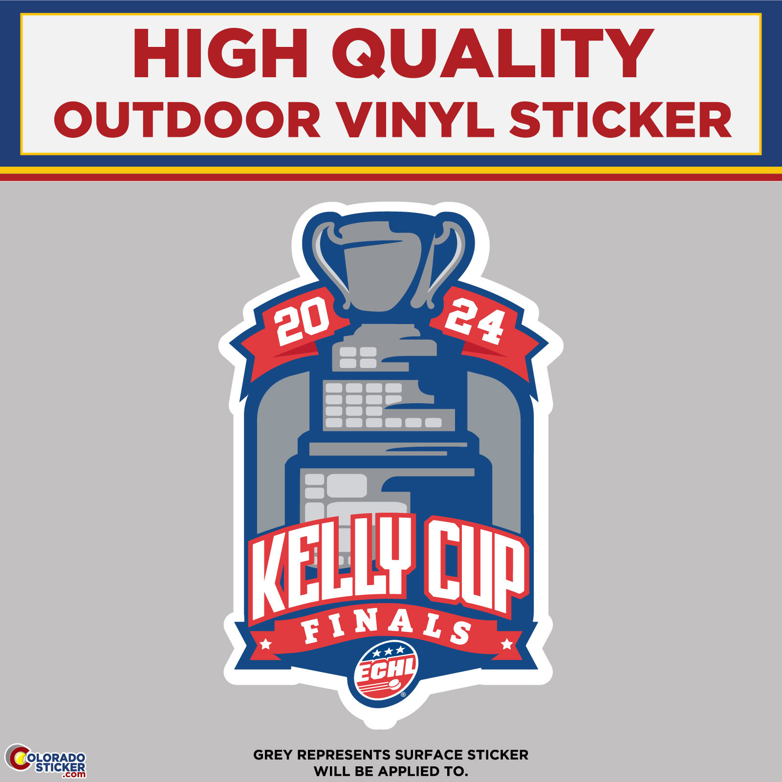ECHL Kelly Cup Playoffs 2024, High Quality Vinyl Stickers