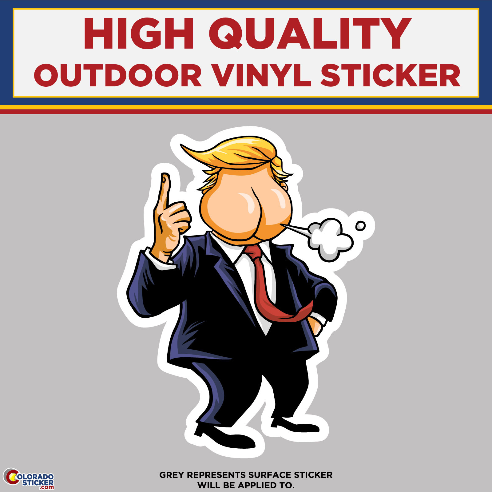 Trump Butt Face with Fart, High Quality Vinyl Stickers Perfect for your ...