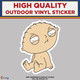 Stewie Griffin Sitting Naked, Family Guy, High Quality Vinyl Stickers