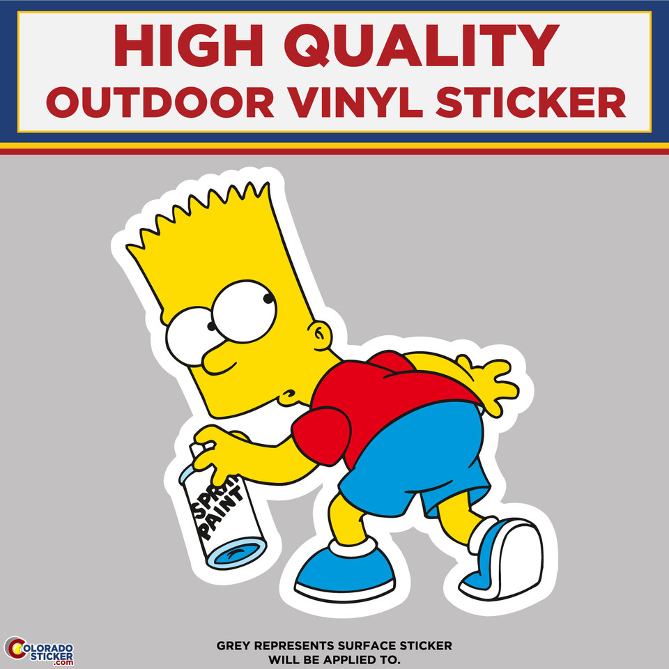 Bart Simpson Spray Painting, The Simpsons High Quality Vinyl Stickers