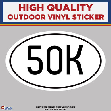 50K Marathon, High Quality Vinyl Stickers Perfect for your car, window ...