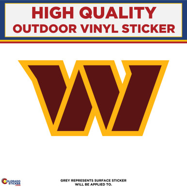 Washington Commanders W, High Quality Vinyl Stickers, High Quality ...