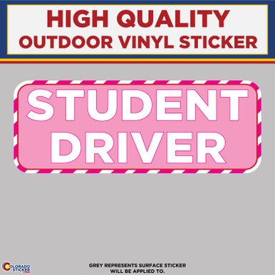 Student Driver Pink, High Quality Vinyl Stickers Perfect for your car ...