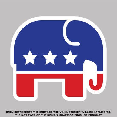 Republican Party Elephant, High Quality Vinyl Stickers
