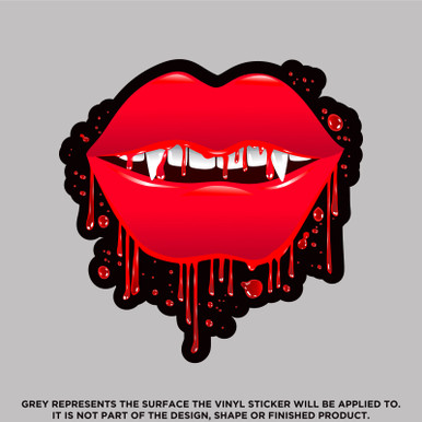 Bloody Dripping Vampire Teeth With Lips, High Quality Vinyl Stickers ...