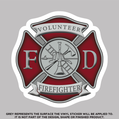 Volunteer Firefighter, High Quality Vinyl Stickers Perfect for your car ...