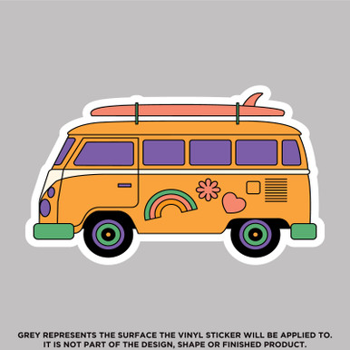 Kombi Mini Side Of Bus With Rainbow, High Quality Vinyl Stickers ...