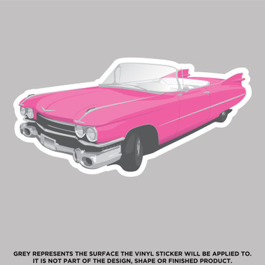 Classic Pink Cadillac, High Quality Vinyl Stickers