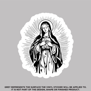 Virgin Mary C, High Quality Vinyl Stickers