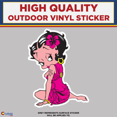 Betty Boop Sitting Down, High Quality Vinyl Stickers Perfect for your ...