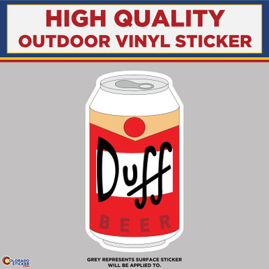 Duff Beer Can From The Simpsons, High Quality Vinyl Stickers Perfect ...