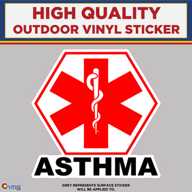 Asthma Medical Alert, High Quality Vinyl Stickers Perfect for your car ...