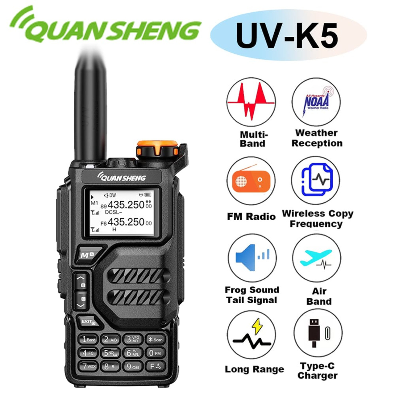 Quansheng UV-K5 Full Band Walkie Talkie: Long-Range AM, UHF, VHF Two-Way Radio | Baofengradio UK