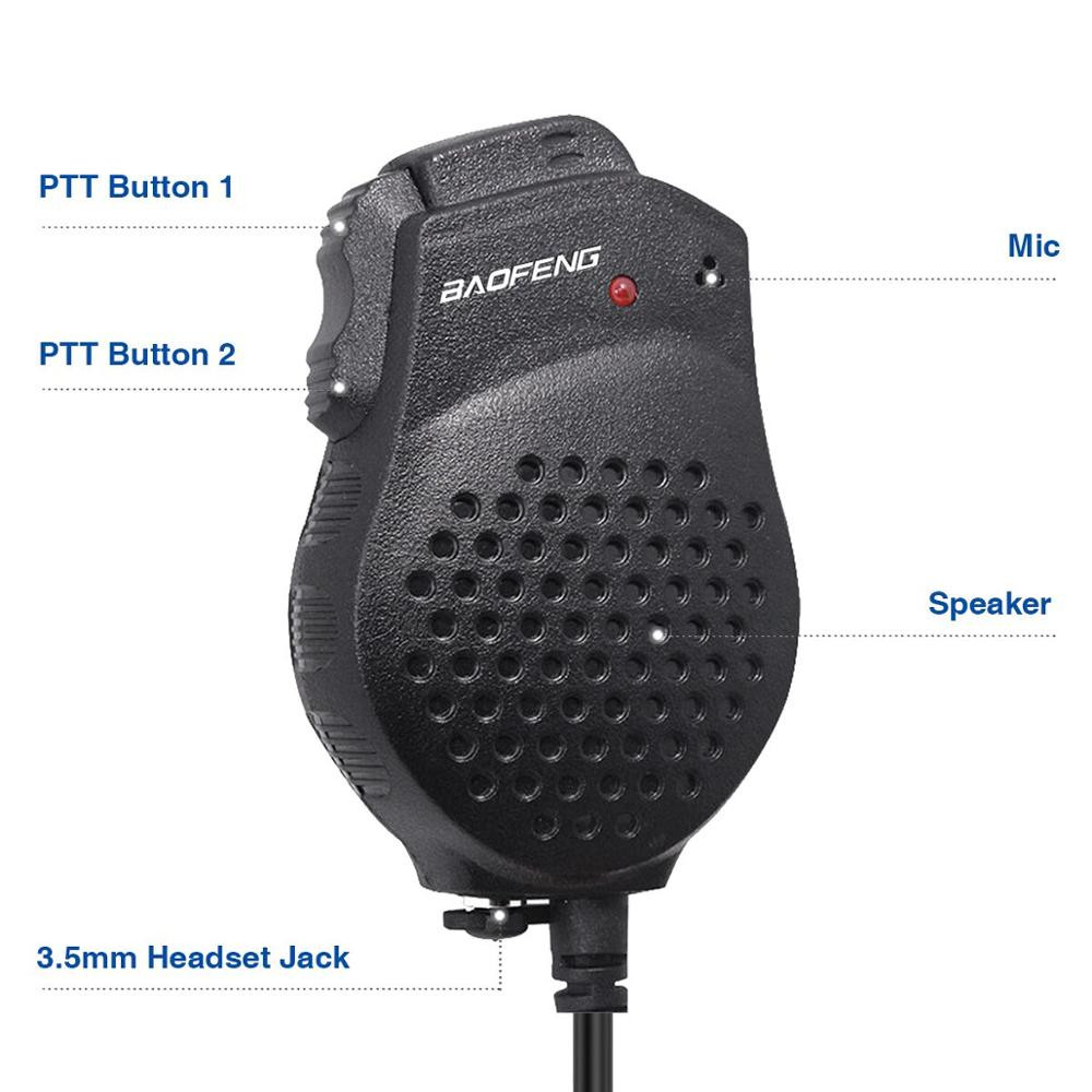 Portable Baofeng Mini Dual PTT Speaker Mic for UV-82/UV-82L/GT-5 Walkie ...
