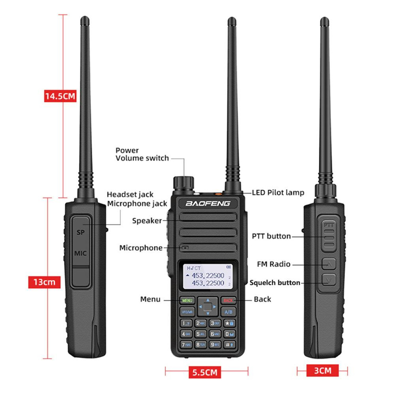 Baofeng BF-H6 10W High Power UHF/VHF Walkie Talkie Long Range Handheld + Programming Cable