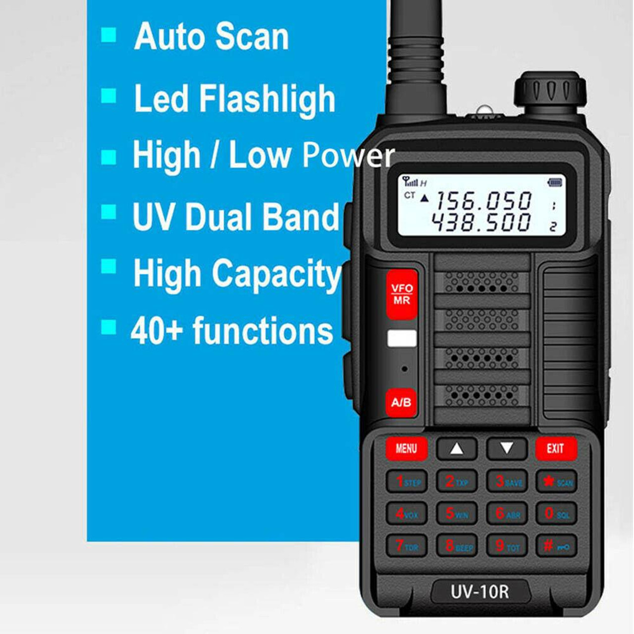 BAOFENG UV-10R 10W Dual Band High Power Walkie Talkies Two Way Radio