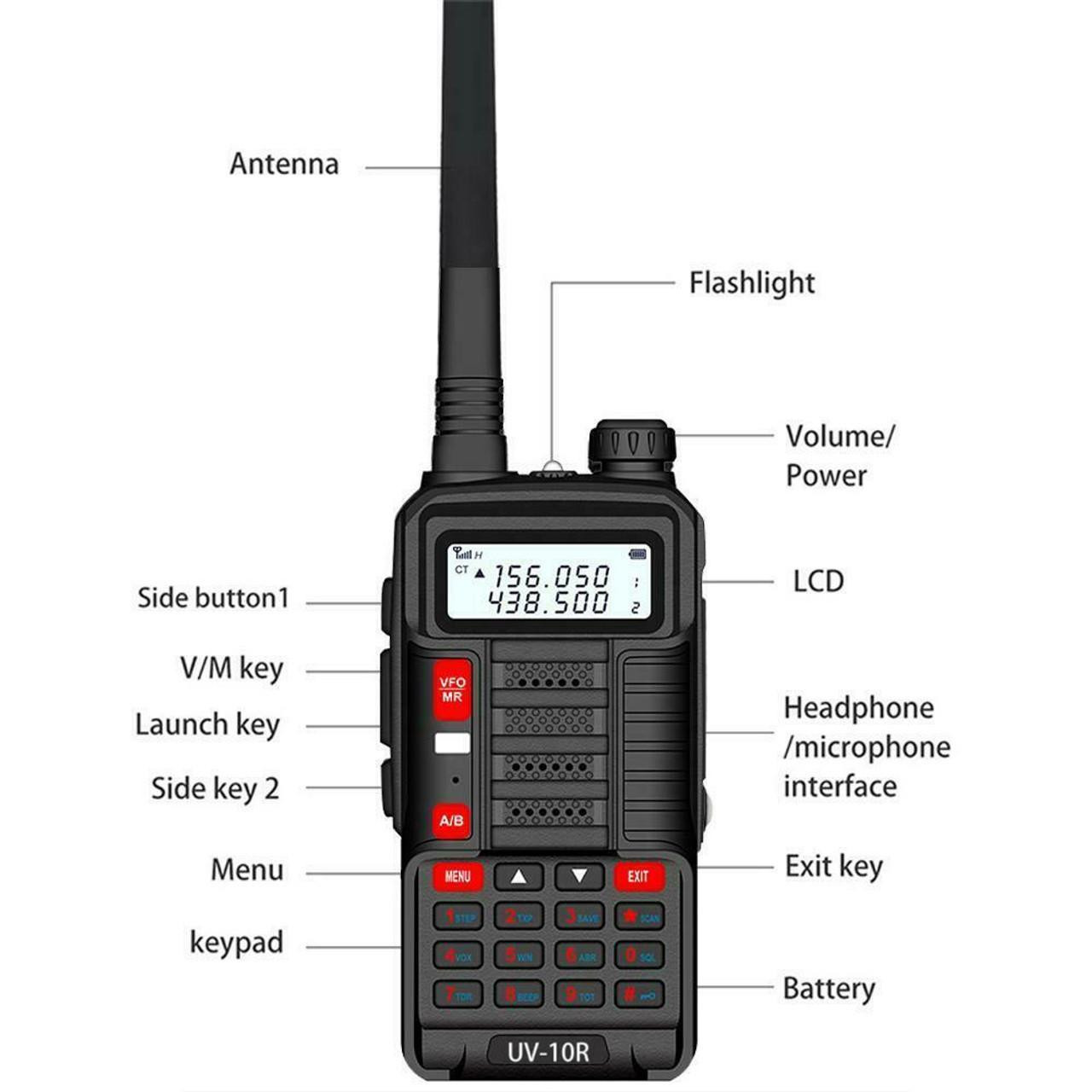 Baofeng UV-10R 10W Dual-Band Radio | High Power Ham Walkie Talkie