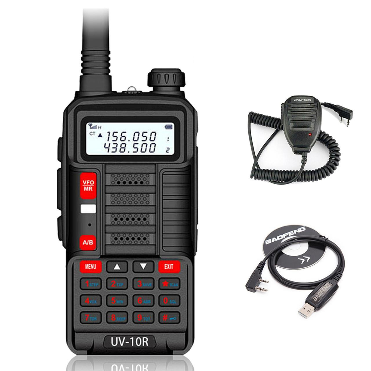 BAOFENG UV-10R 10W Dual Band High Power Walkie Talkies VHF/UHF 136-174/400-520MHz Long Range Ham ...