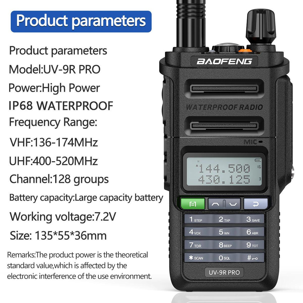 6x UV-9R PRO IP68 Waterproof UHF/VHF Walkie Talkies Long Range Two Way | BaoFeng Radio UK