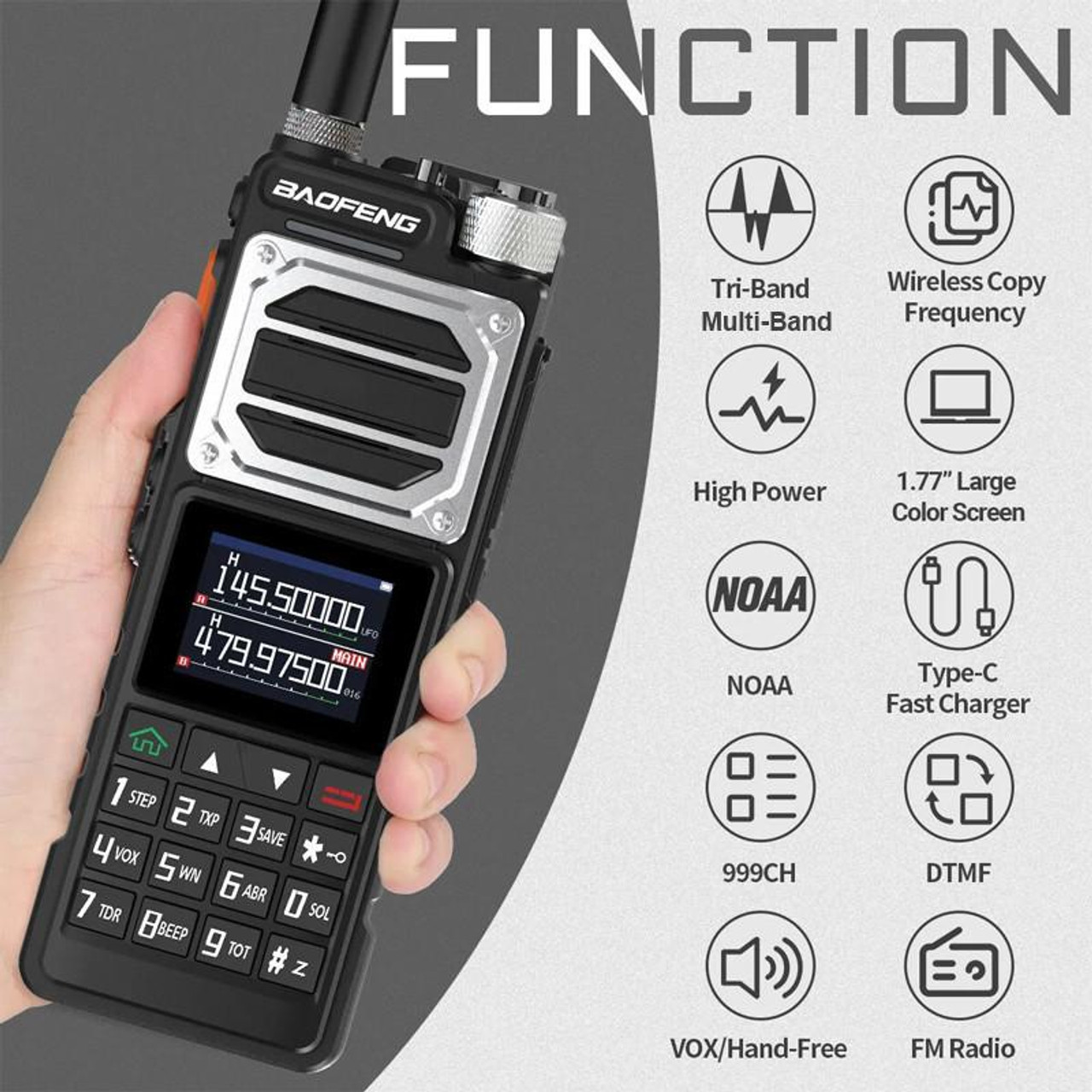 Baofeng UV-25 V2 Tactical Radio with 108CM CS Tactical Antenna | Long ...