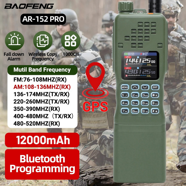 Baofeng AR-152 Pro 10W Military-Grade Ham Radio –GPS Two-Way Radio