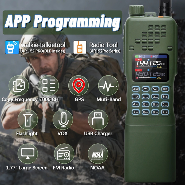 Baofeng AR-152 Pro 10W Military-Grade Ham Radio –GPS Two-Way Radio