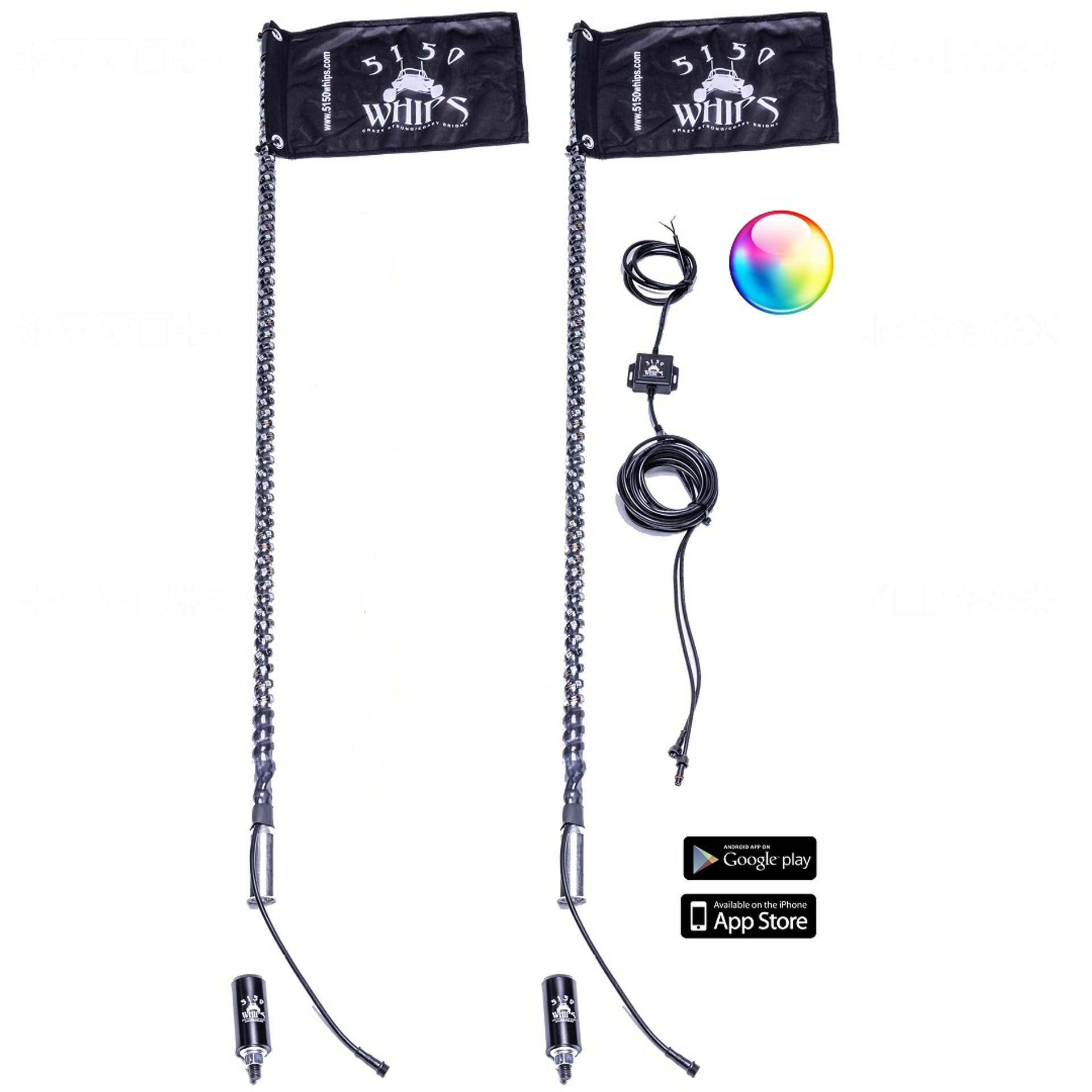 5150 WHIPS 187 PAIR 5150-whips-187-pair