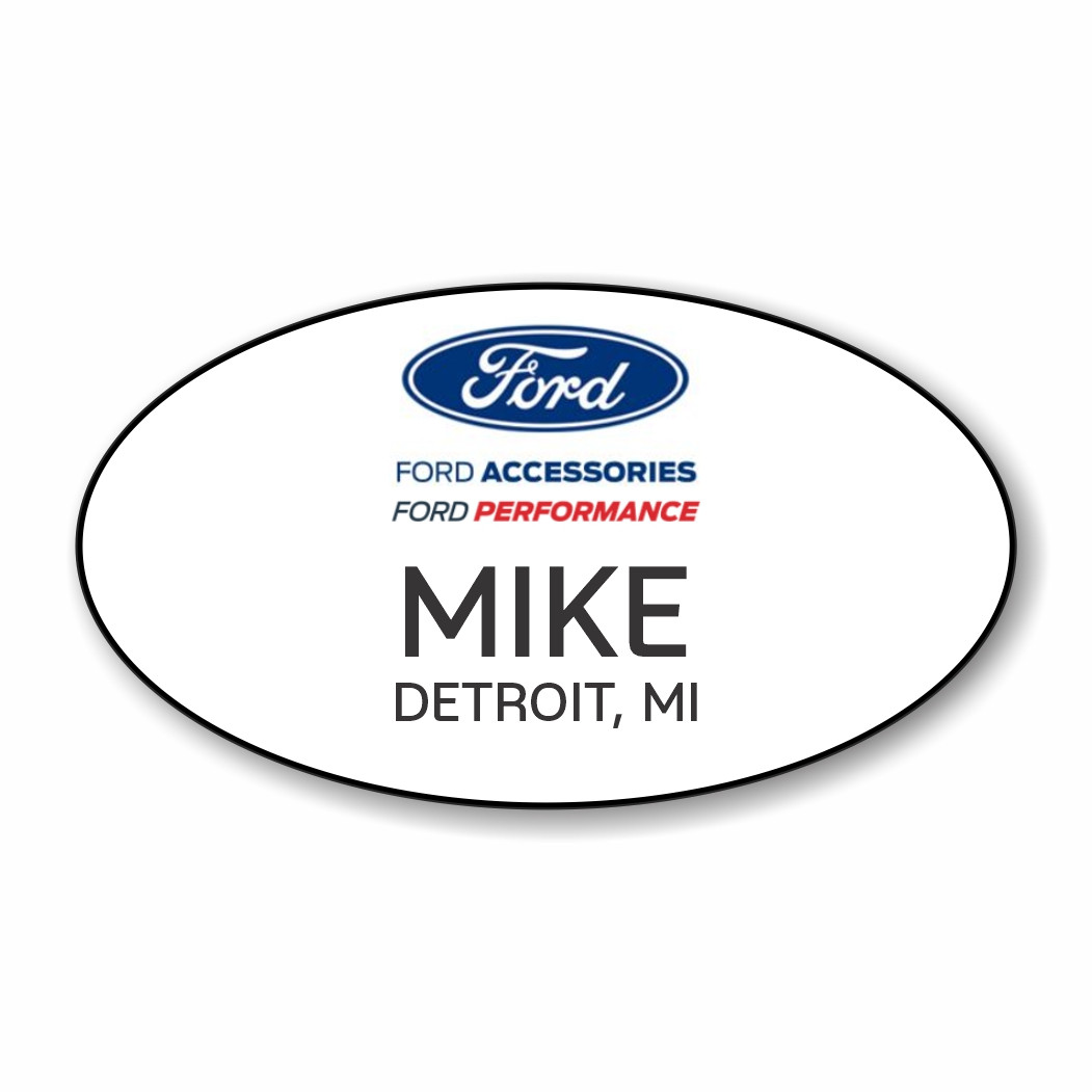 Ford Accessories Ford Performance White Oval Name Badge