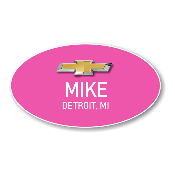 Chevrolet Pink Oval Name Badge
