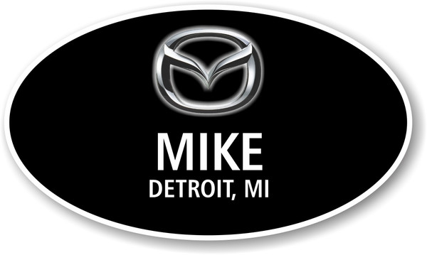 Mazda Black Oval Name Badge - Mazda Black Oval Name Badge