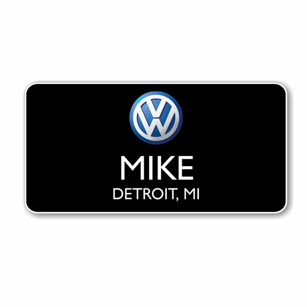 Volkswagen Black Rectangle 3" x 1.5" Name Badge