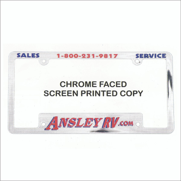 Chrome Screen Printed Plastic License Frame - Motor City Badge
