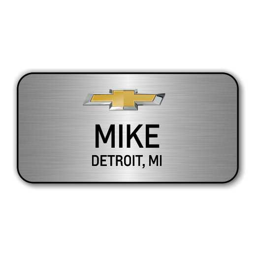 Chevrolet Silver 3" x 1.5" Name Badge
