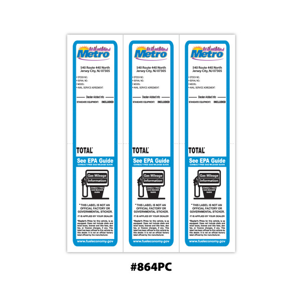 Custom Paper-Bak™ Laser-Forms™ 3 up (2 ¾" x 11") 864PCD - Motor City Badge