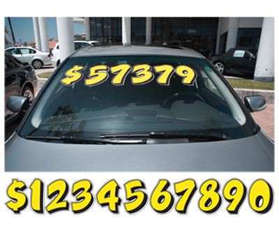 Yellow & Black Die Cut Graphic Adhesive Number