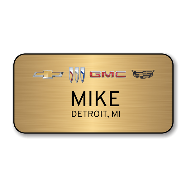 GM 4 Brand 2023 Gold 3" x 1.5" Name Badge