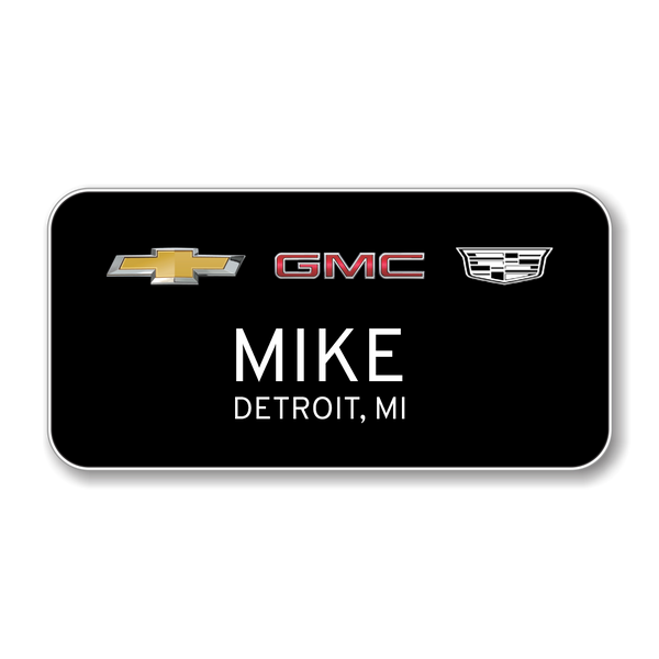 Chevrolet GMC Cadillac Black Name Badge