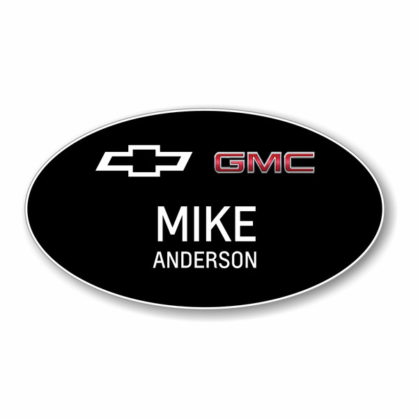 Mono Chevrolet GMC Black Oval Name Badge