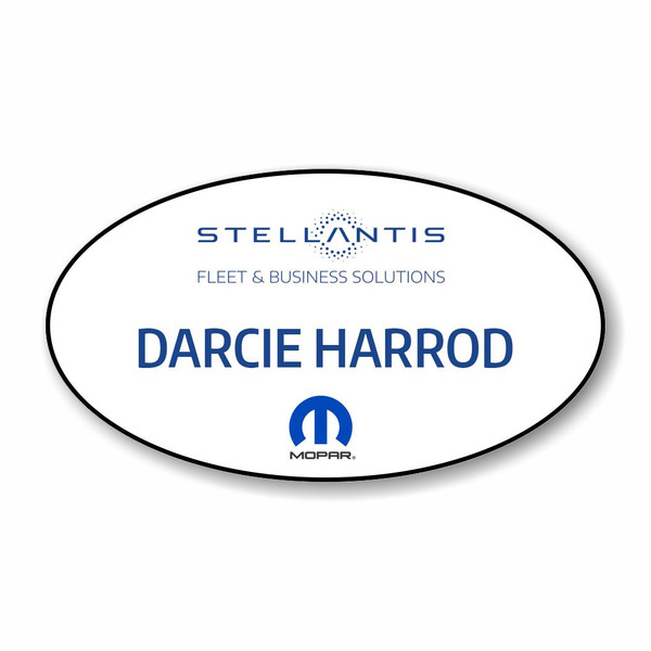 Stellantis / Mopar Fleet White Oval Name Badge