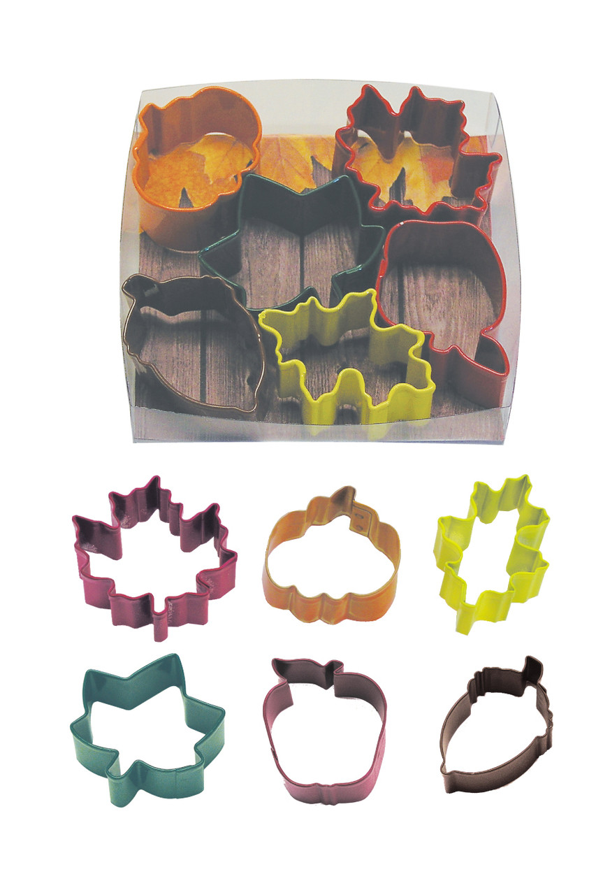 Mini Cookie Cutter Set, 6 Piece - Autumn Leaf - Little Obsessed