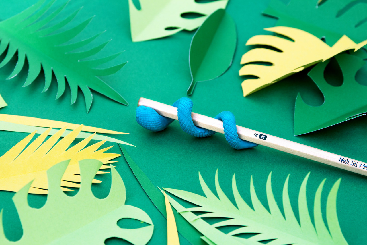 Snake Tree Hugging Eraser With Pencil - Little Obsessed
