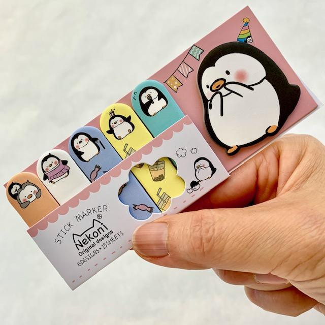 Penguin Sticky Notes Page Markers - Little Obsessed
