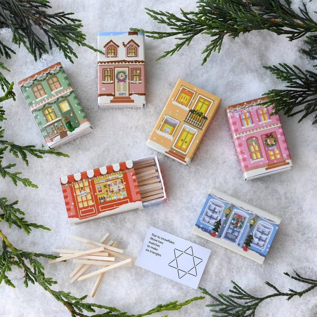 Festive Matchbox Village Puzzles, Set of 6 - Little Obsessed