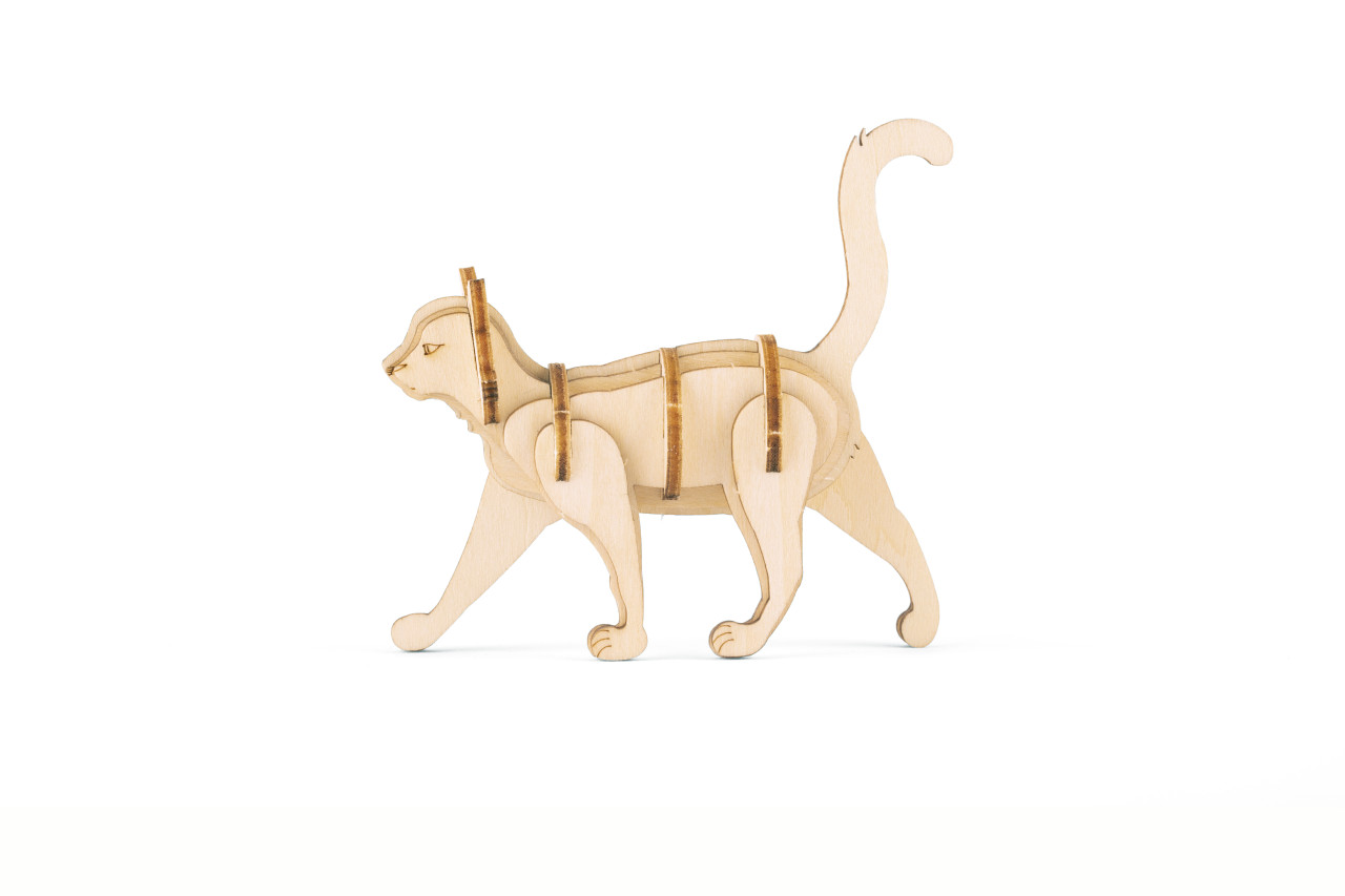 3D Wood Puzzle - Cat - Little Obsessed